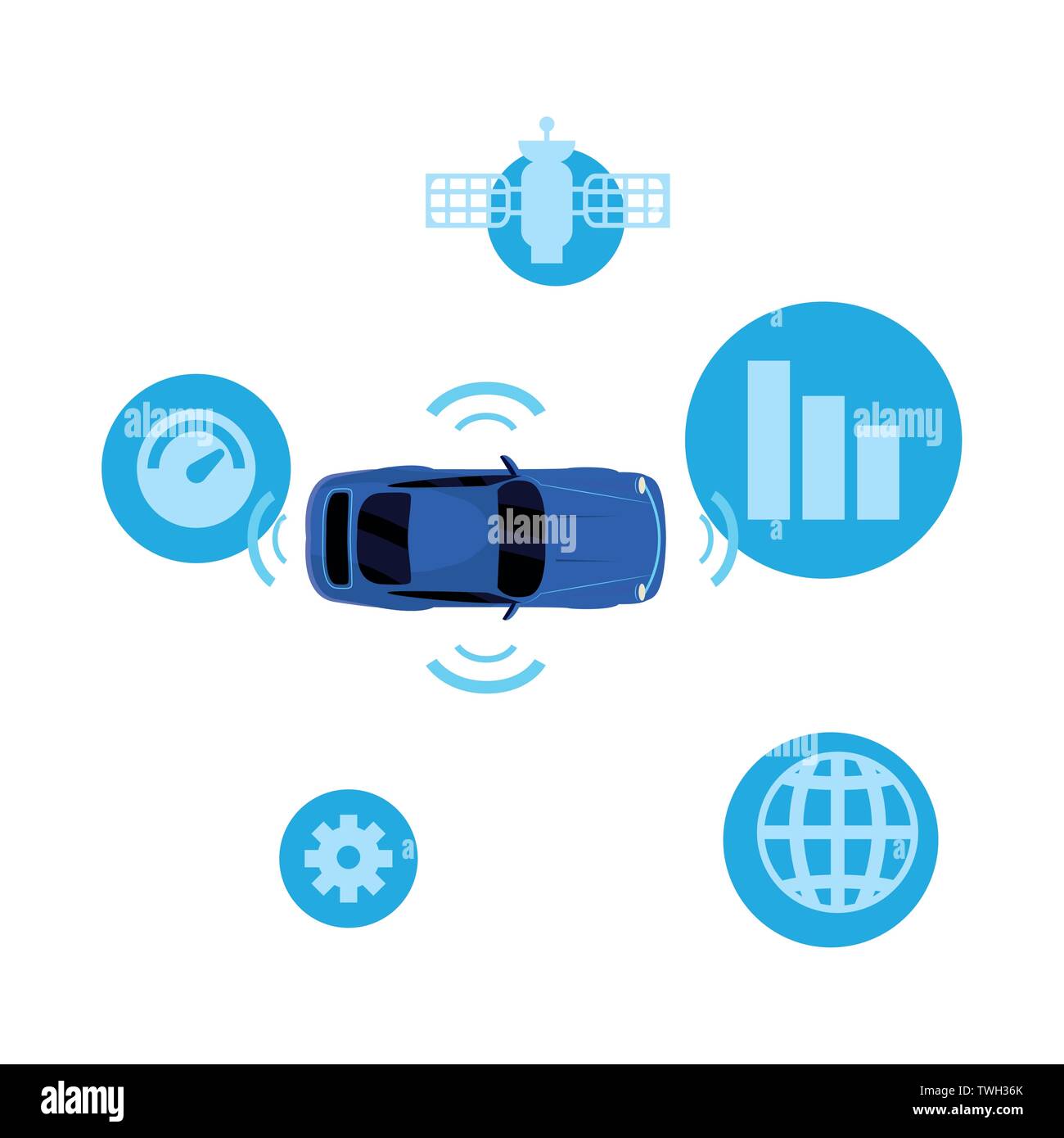 autonomous smart car vector illustration design image Stock Vector ...