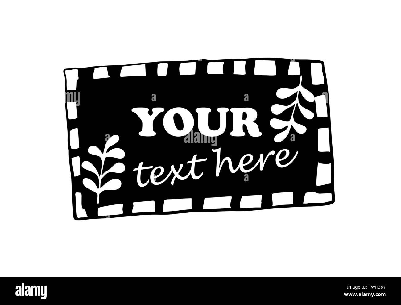 Labels with floral designs tag with sample text Stock Vector Image ...