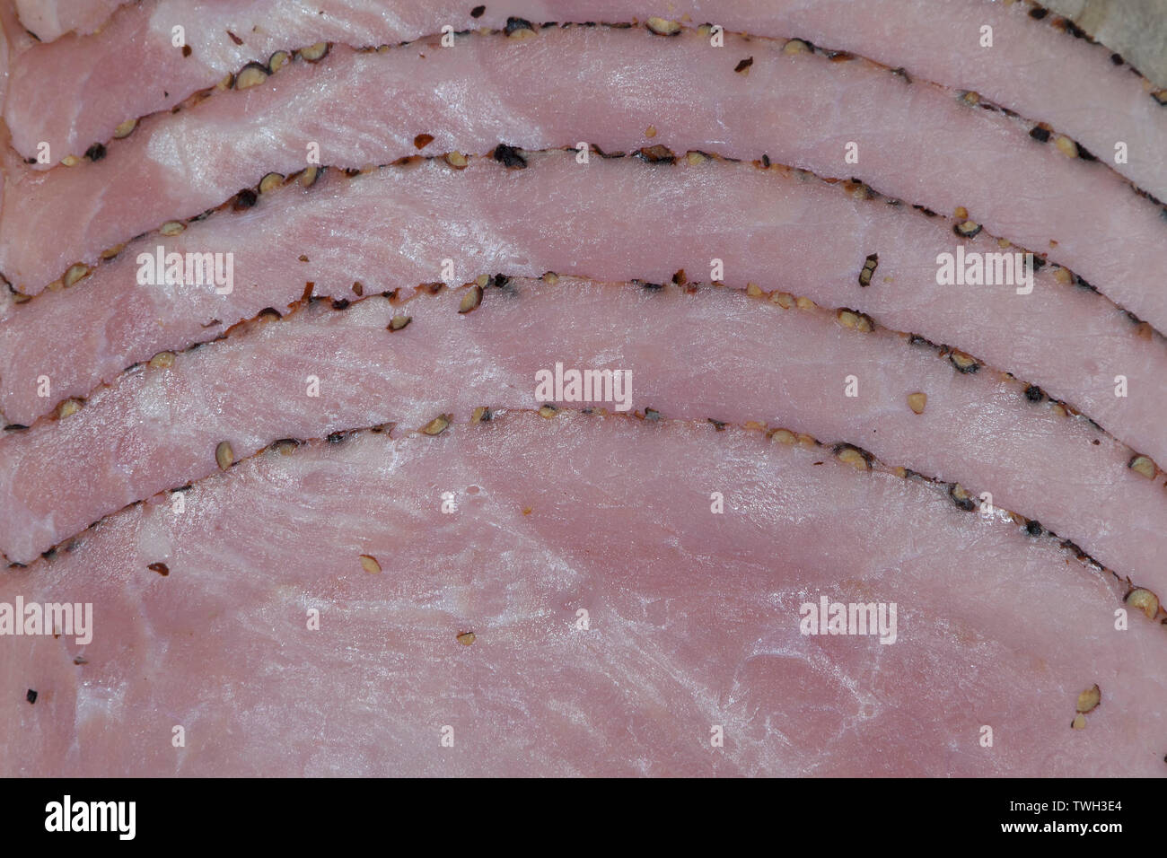 Pork ham with pepper Stock Photo - Alamy