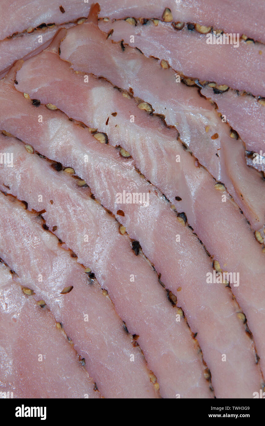Pork ham with pepper Stock Photo - Alamy