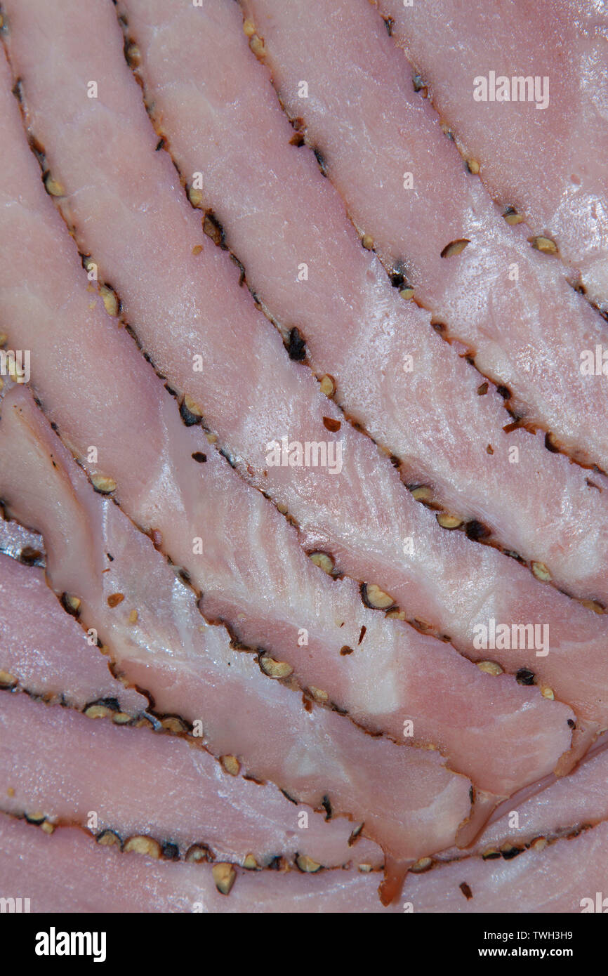 Pork ham with pepper Stock Photo - Alamy