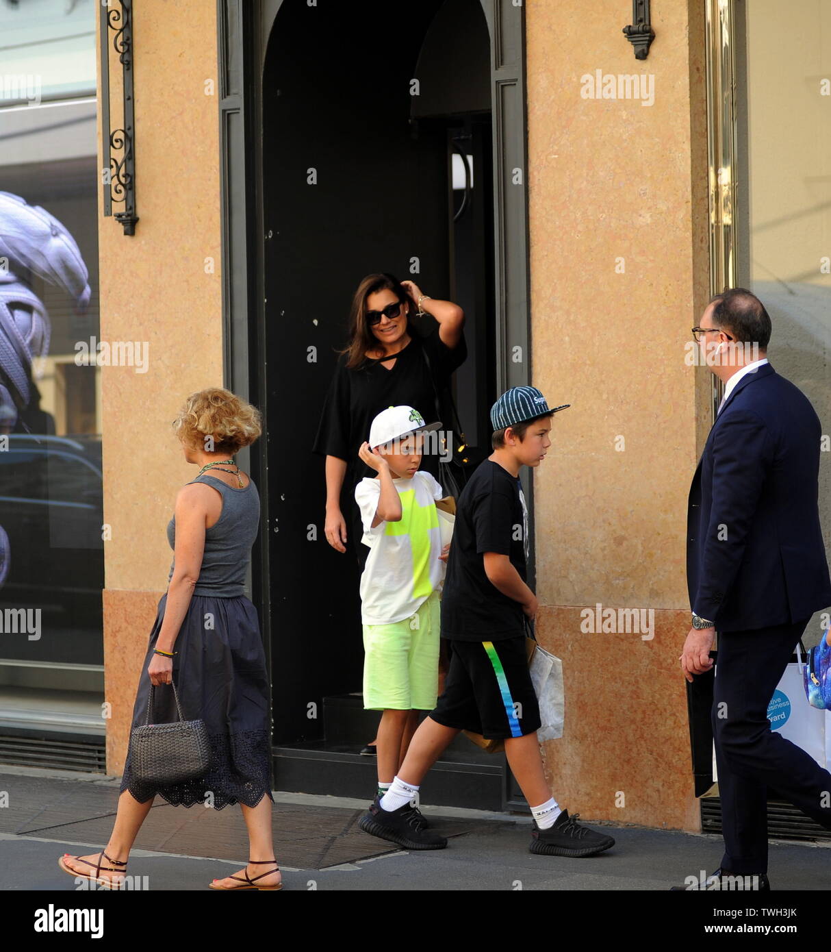 Milan, Alena Seredova and children shopping in the center Alena ...