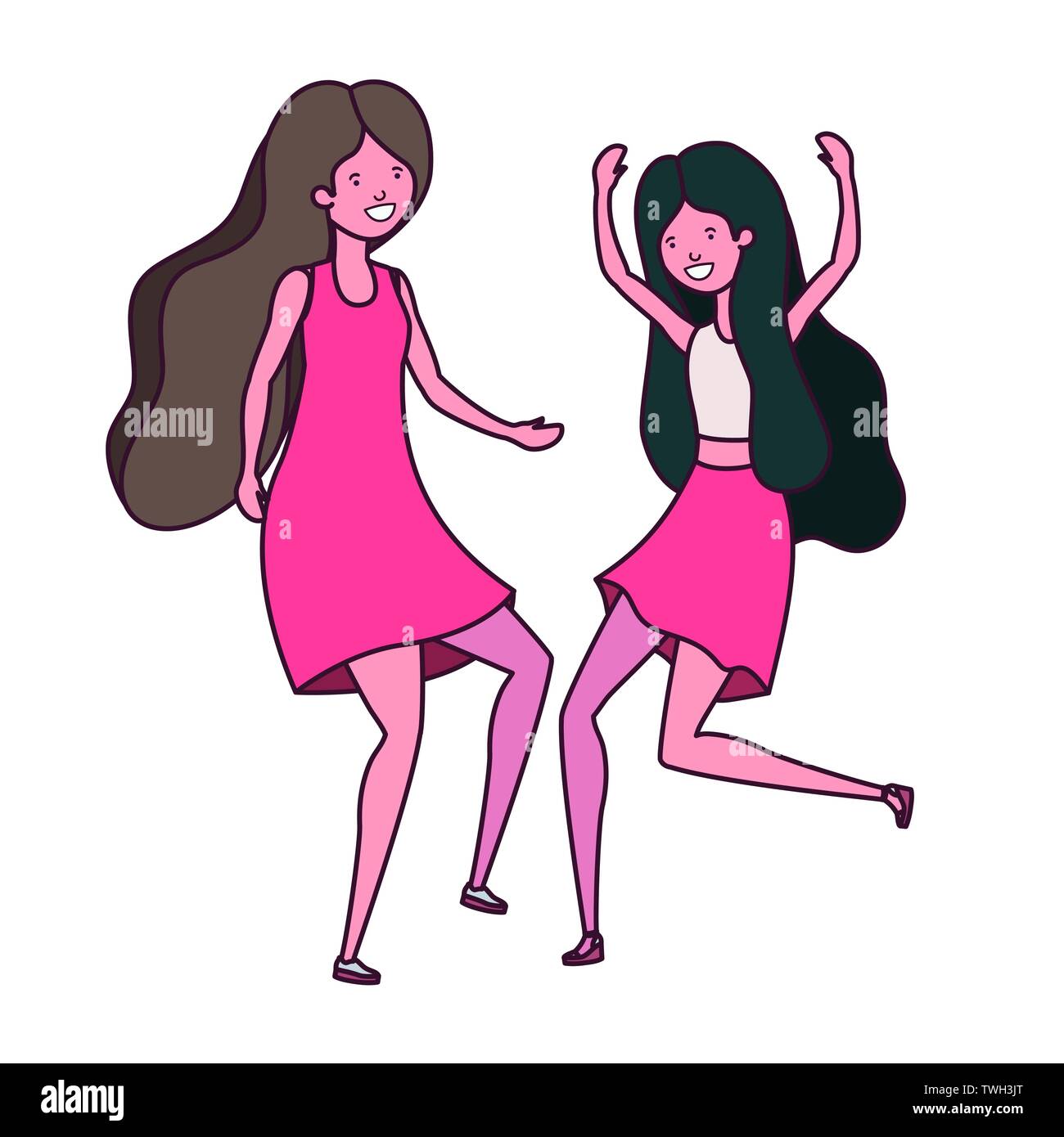 dancing women in white background Stock Vector Image & Art - Alamy