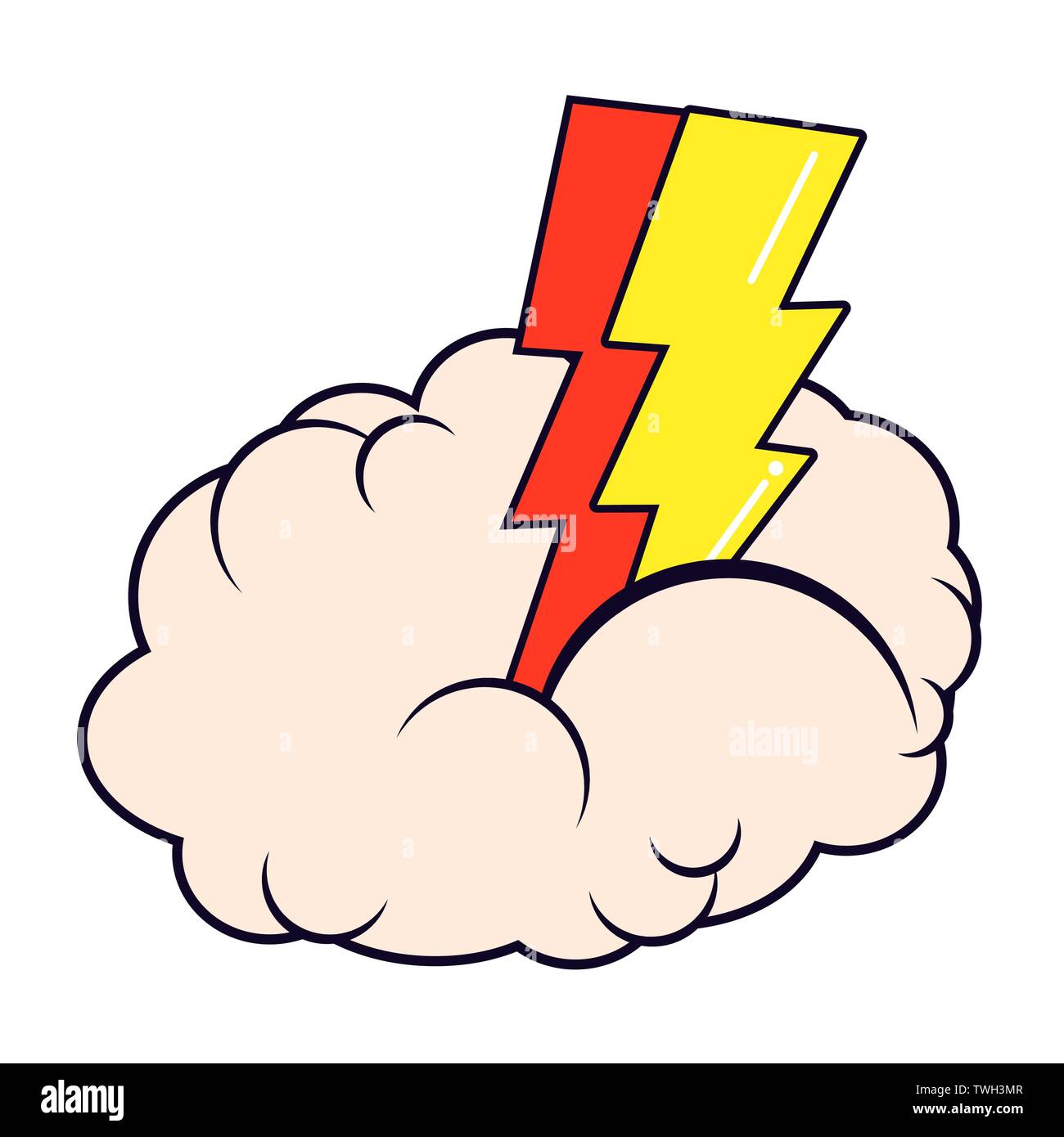 thunderbolt comic pop art on white background vector illustration Stock Vector Image & Art - Alamy