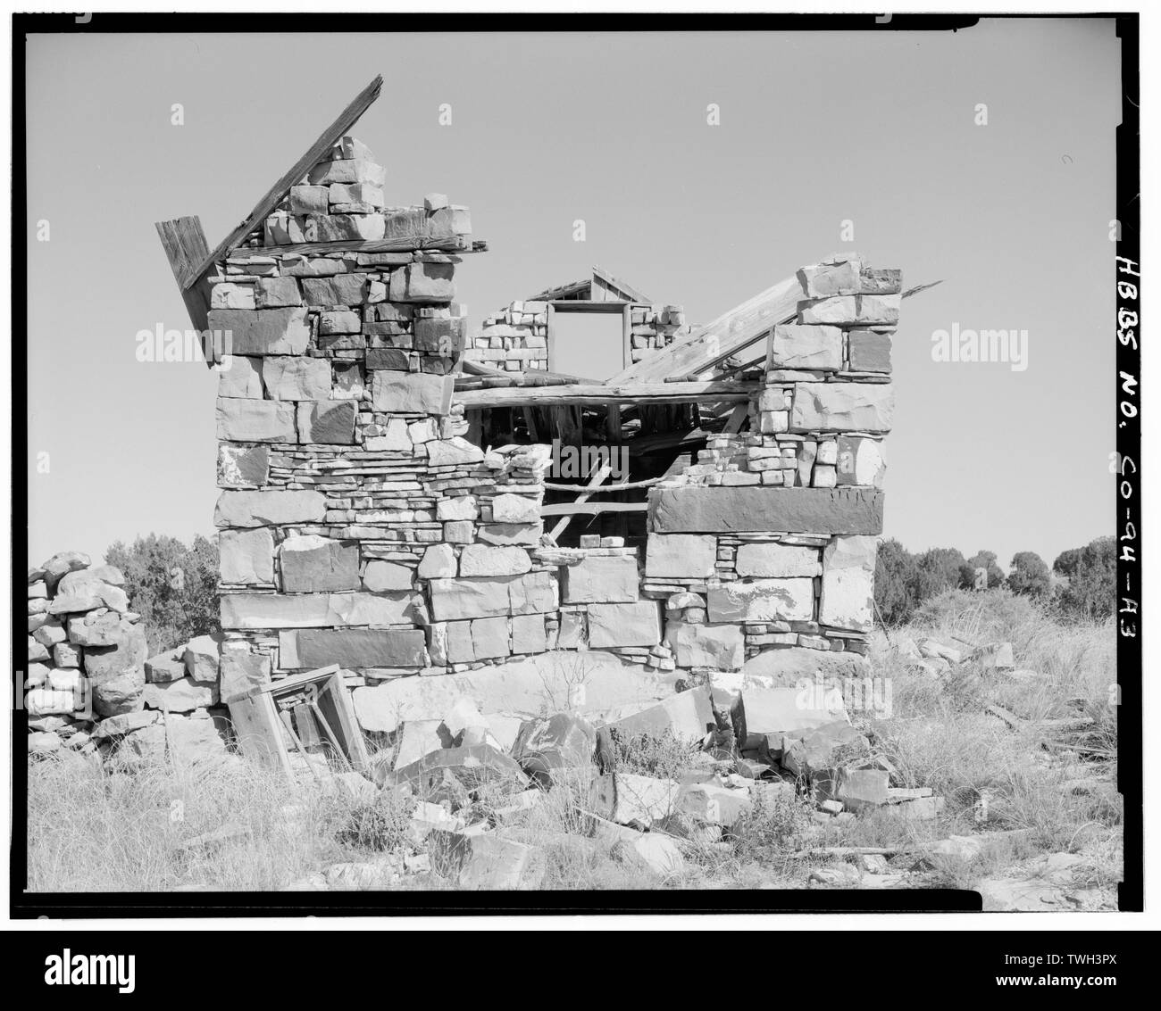 Residence detail stone construction Black and White Stock Photos ...