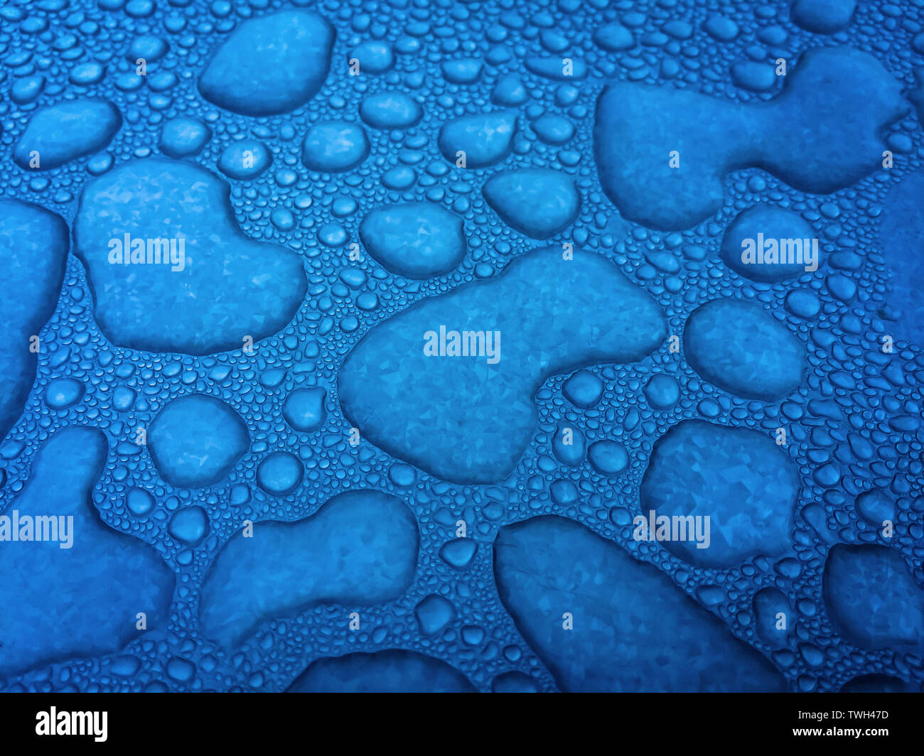 Droplets water on the steel plate Stock Photo - Alamy