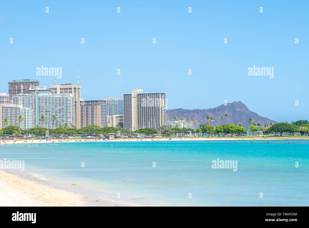 cityscape of honolulu in oahu island, hawaii, us Stock Photo - Alamy