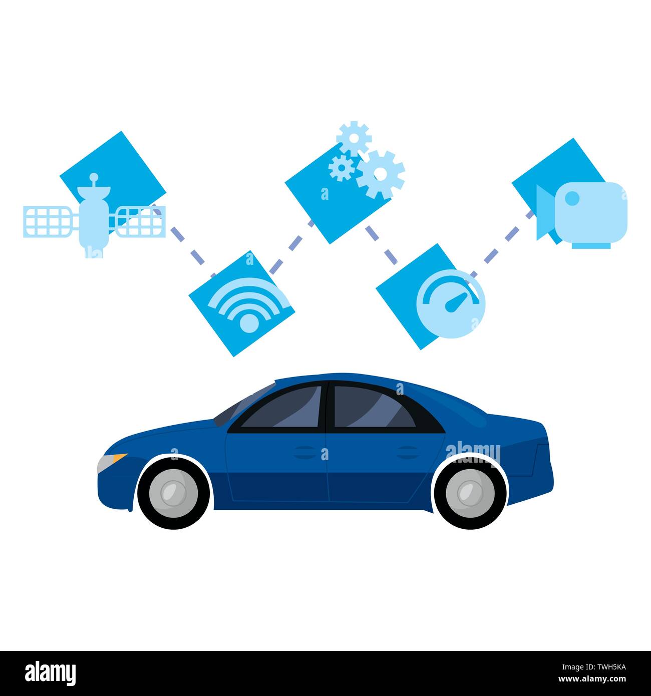 autonomous smart car vector illustration design image Stock Vector ...