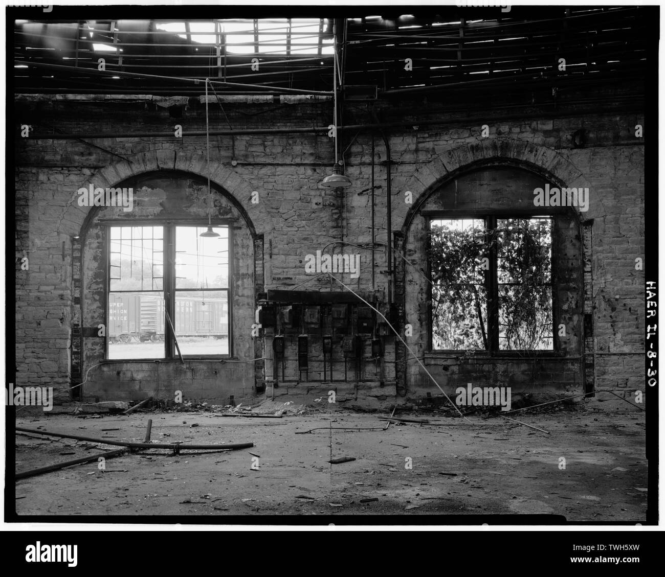 Roadhouse (1866 portion), interior detail elevation of locomotive ...