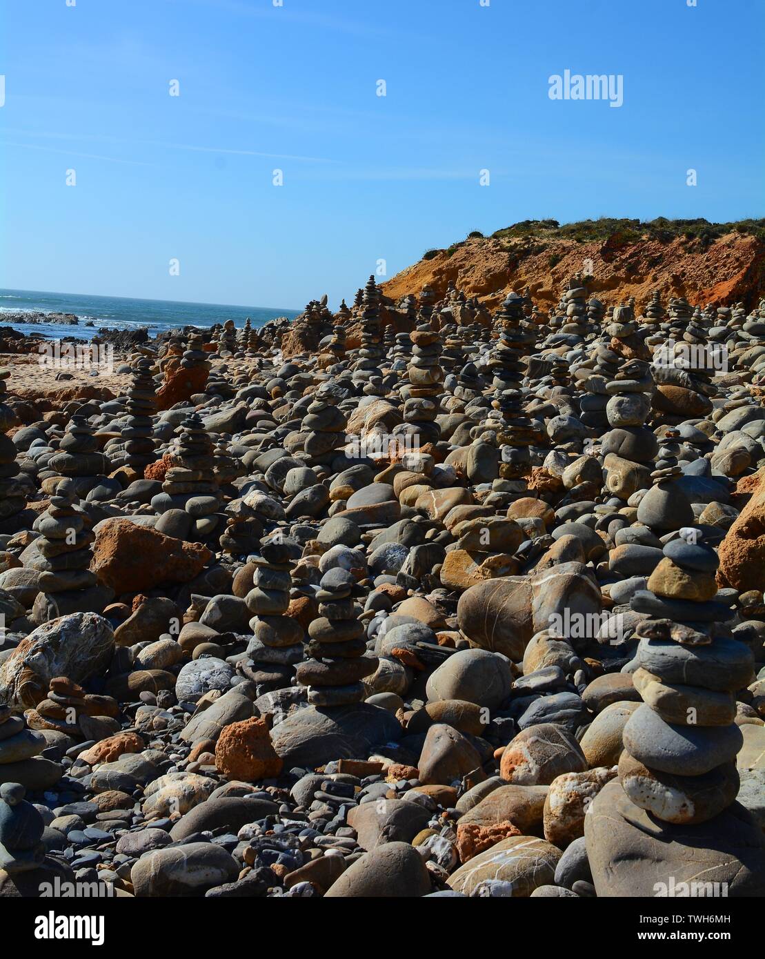 Ocean shore stone landscape Stock Photo - Alamy