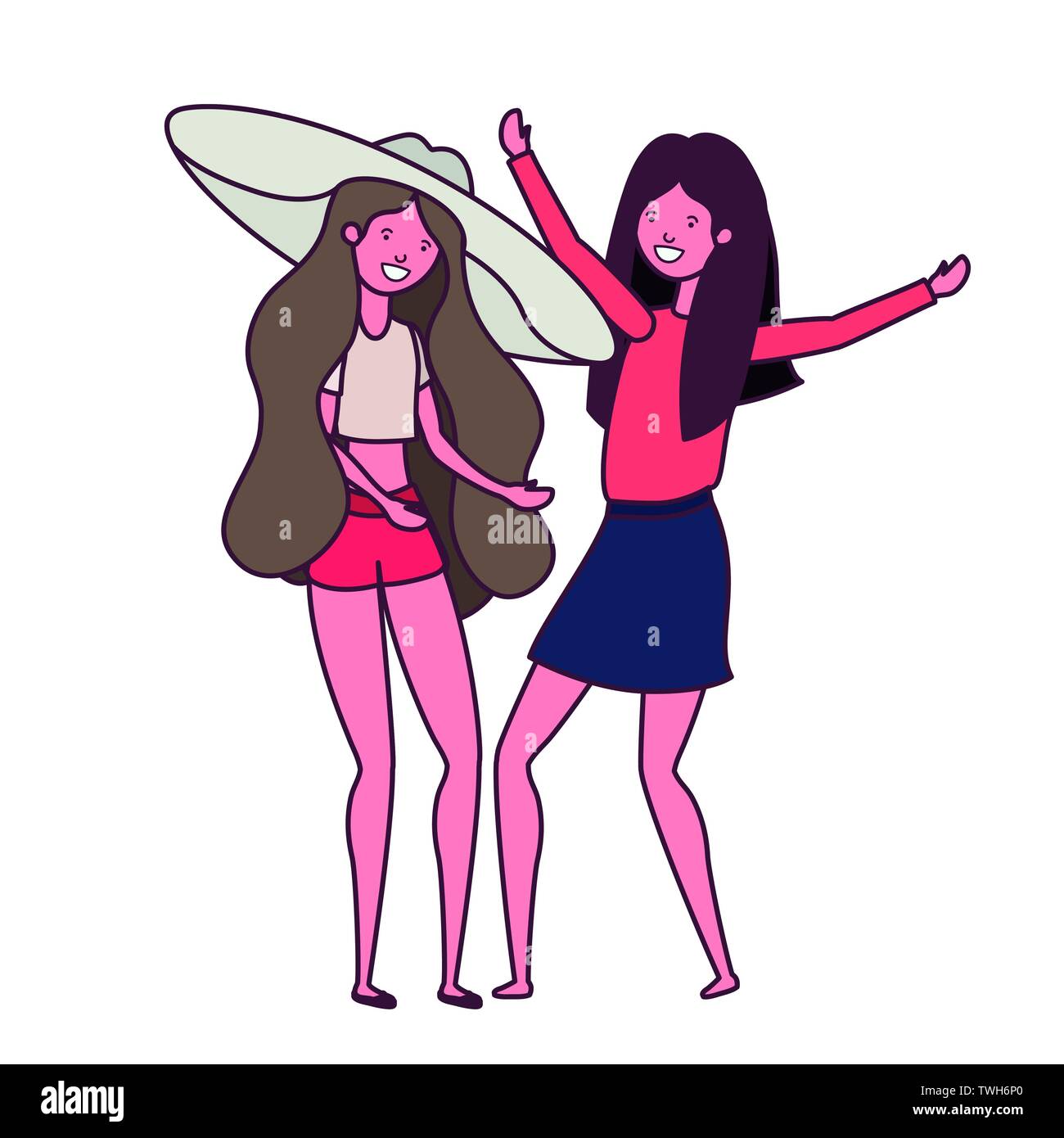 dancing women in white background Stock Vector Image & Art - Alamy