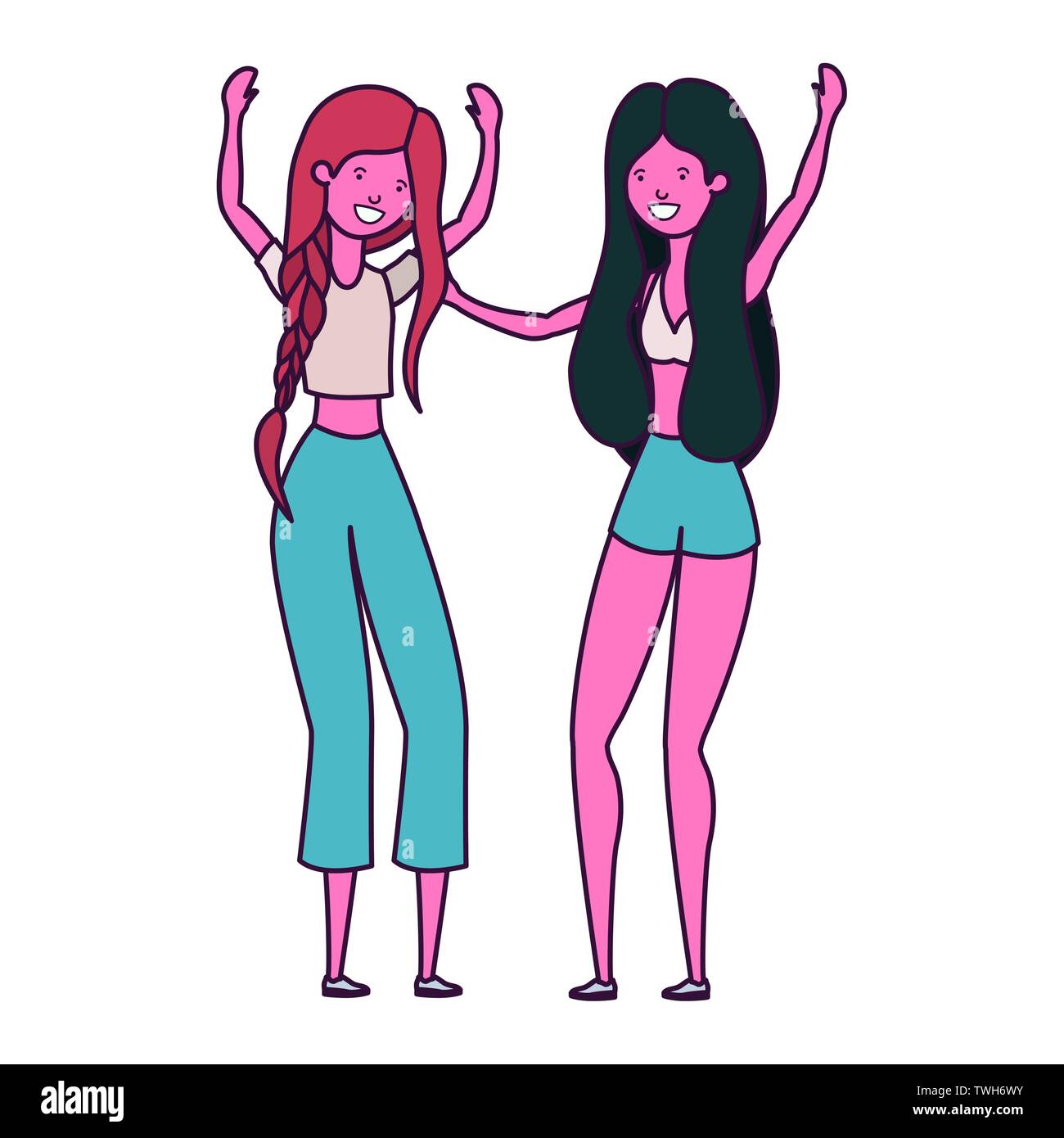 dancing women in white background Stock Vector Image & Art - Alamy