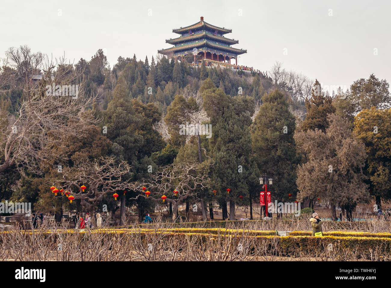 Pavilion of Everlasting Spring Pavilion on the hilltop of Jingshan Park ...