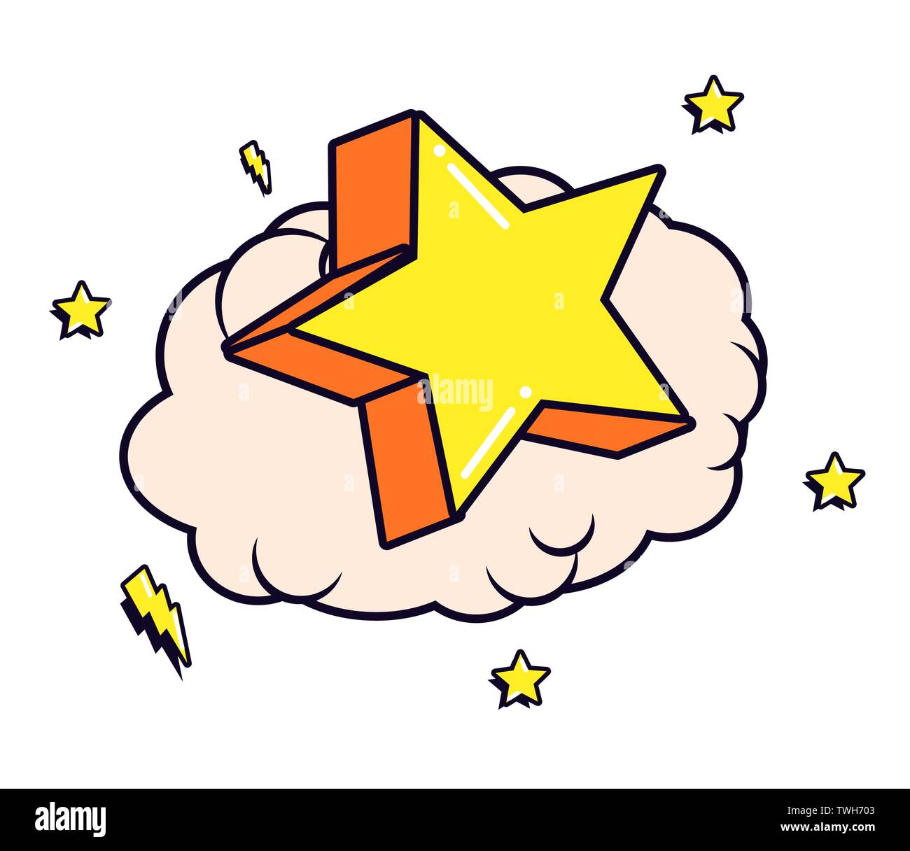 star explosion comic pop art on white background vector illustration ...