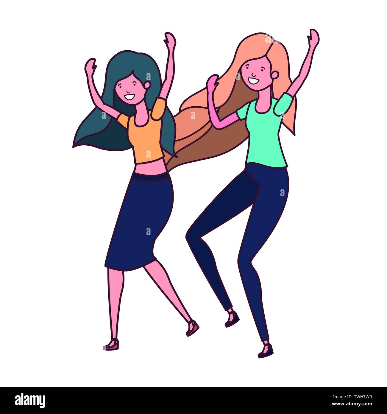 dancing women in white background Stock Vector Image & Art - Alamy