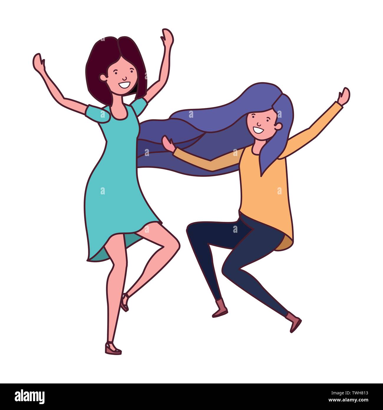 dancing women in white background Stock Vector Image & Art - Alamy