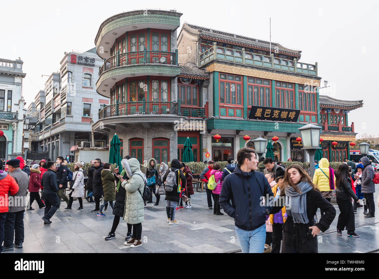 Buildings on Qianmen Street in Beijing, China Stock Photo - Alamy