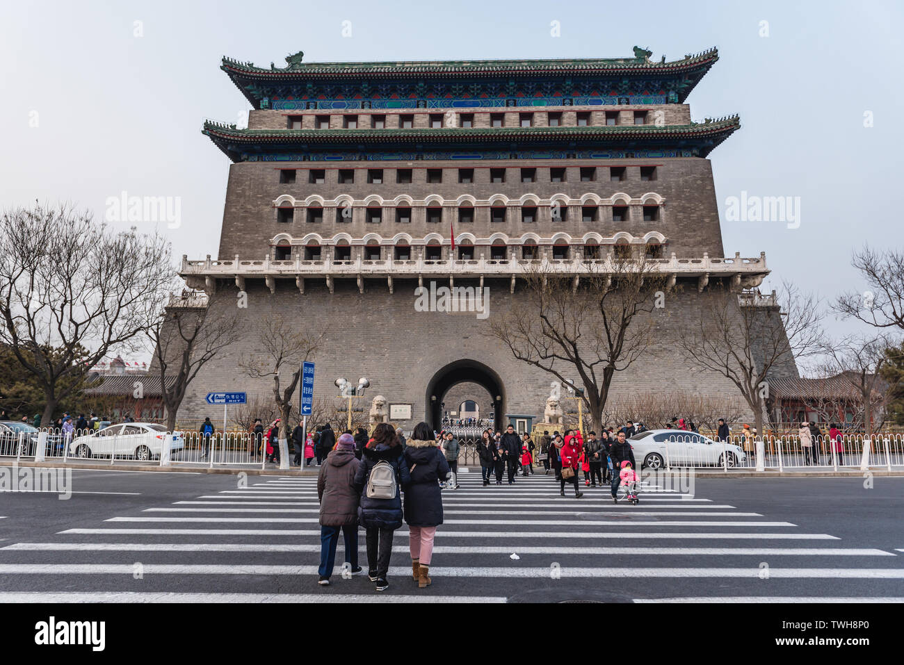 Zhengyangmen Archery tower in front of Zhengyangmen Gatehouse at ...