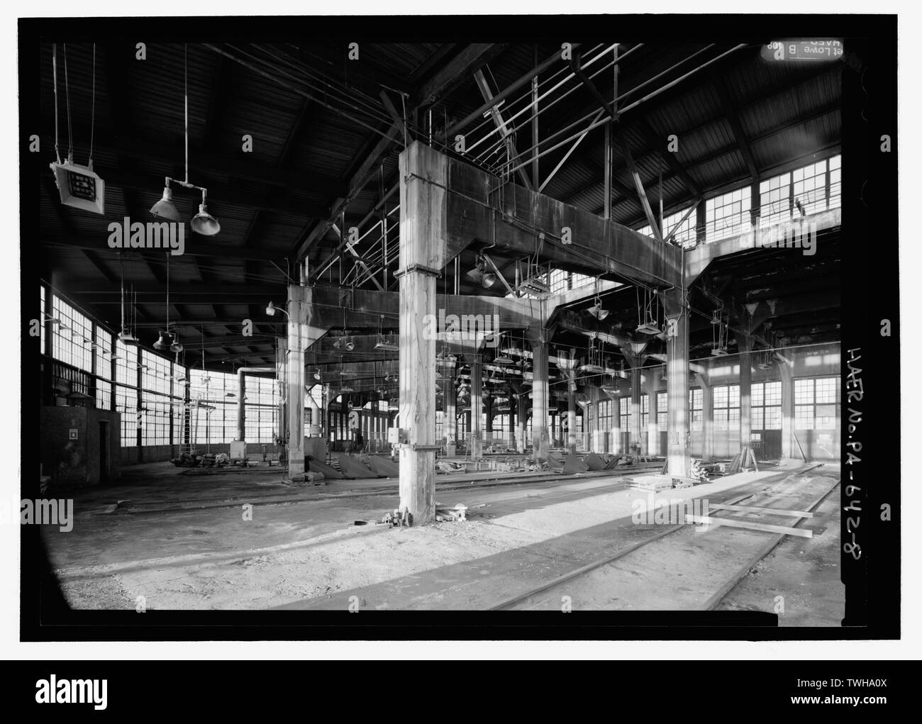 Roundhouse interior, looking north from stall 3. - Bessemer and Lake ...