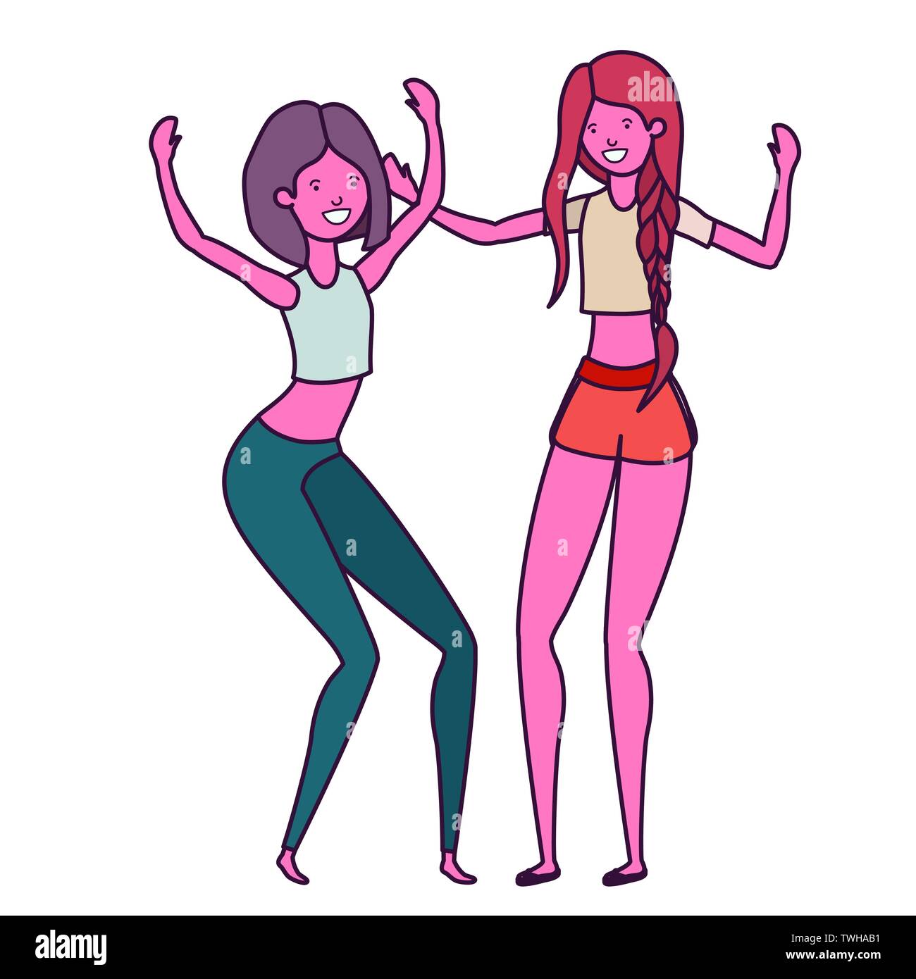 dancing women in white background Stock Vector Image & Art - Alamy
