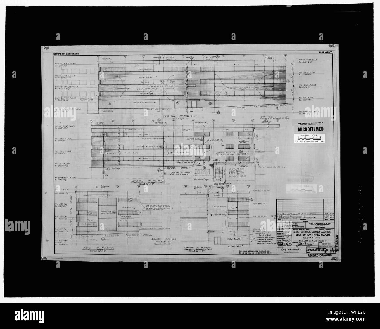 SAC control center addition sect. 9-top three floors elevations ...