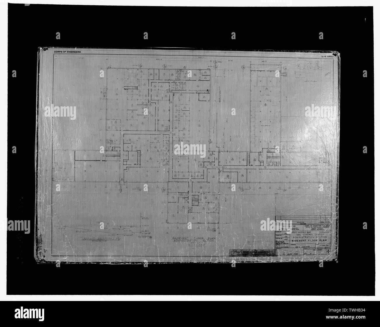 SAC control center administrative section basement floor plan, drawing ...