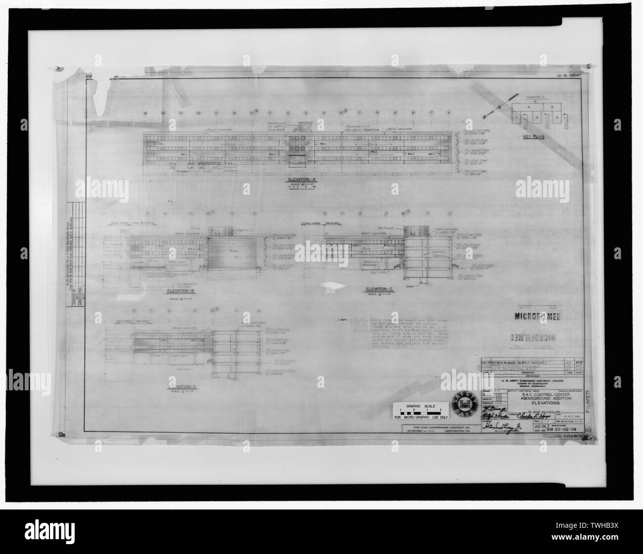 SAC control center aboveground addition elevations, drawing number AW ...