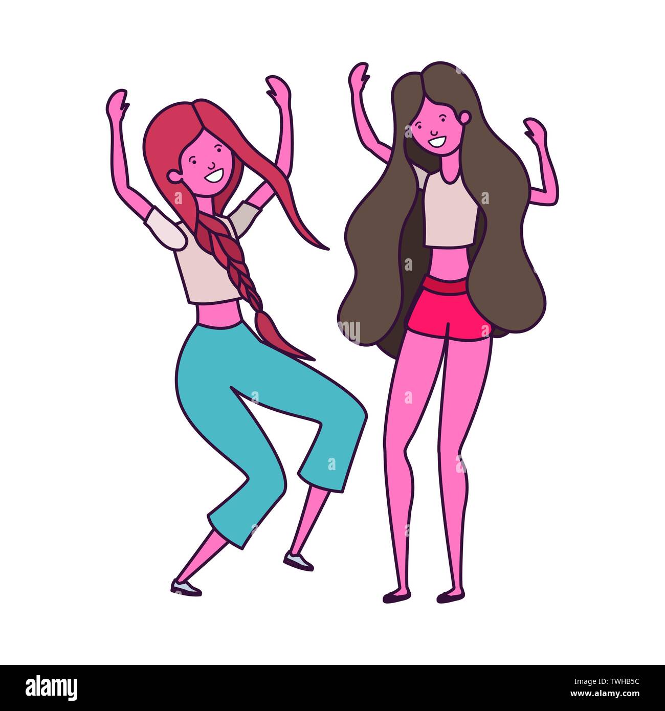 dancing women in white background Stock Vector Image & Art - Alamy
