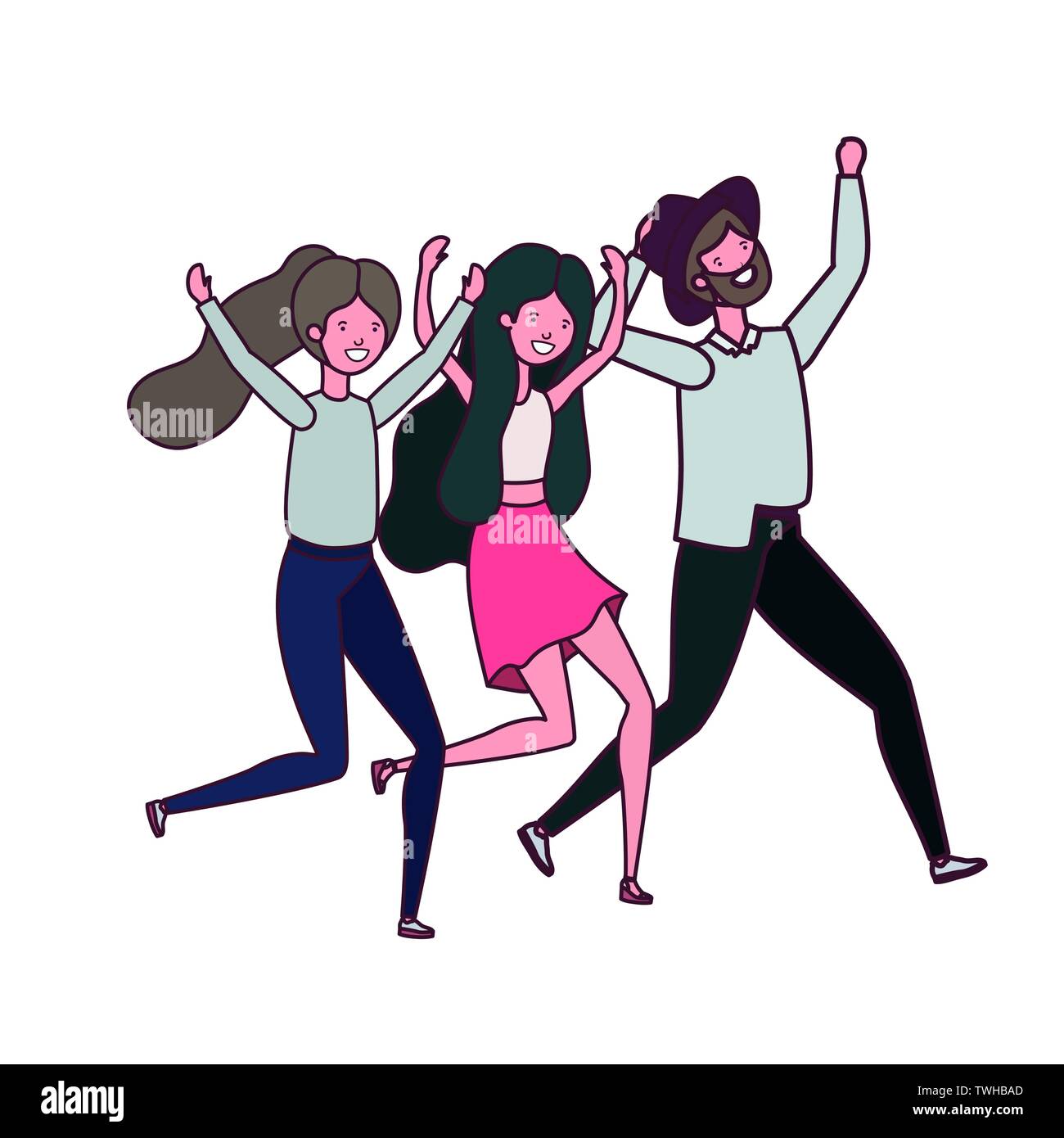group of people dancing in white background Stock Vector Image & Art ...