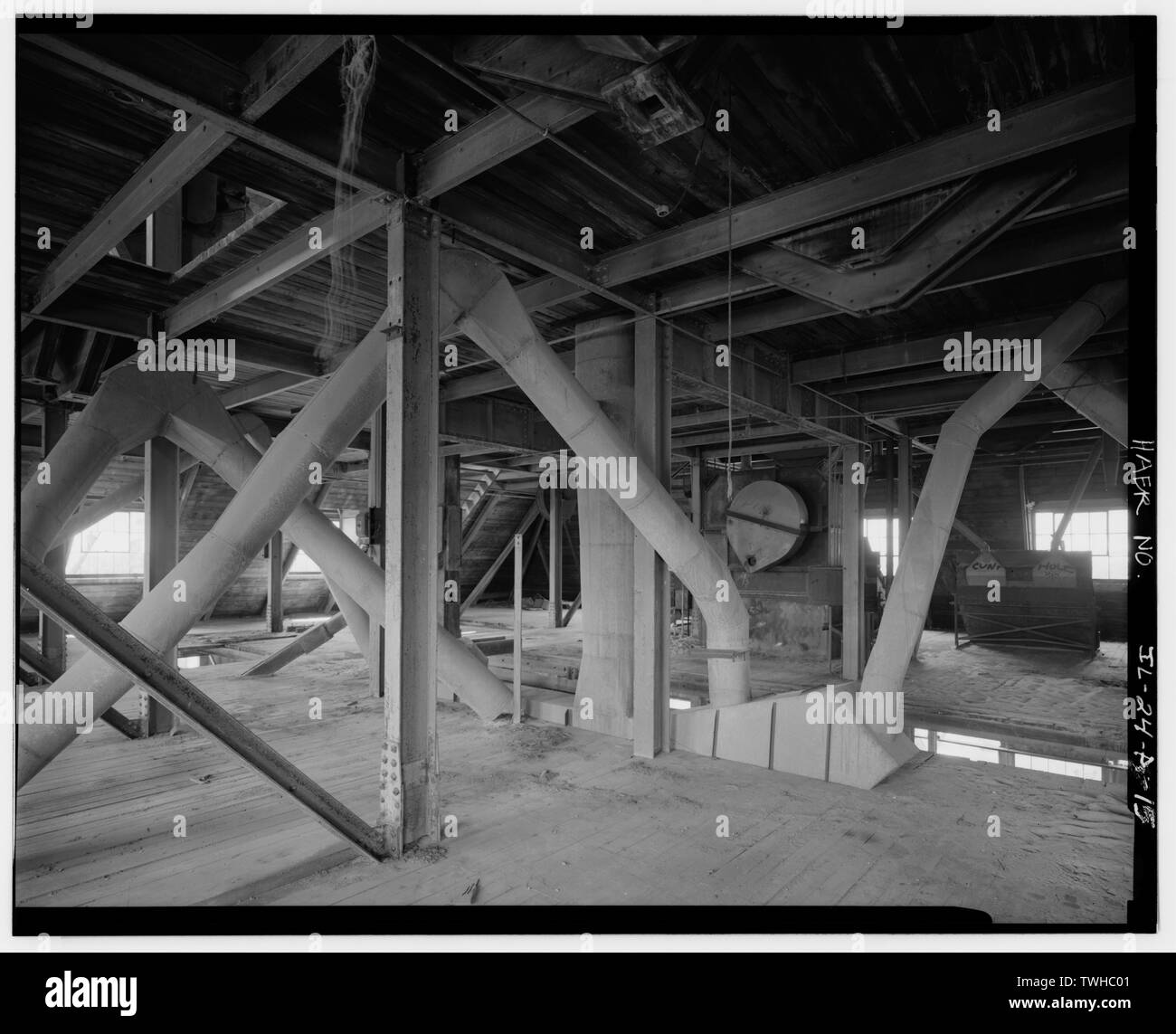 SAND-SORTING BUILDING, SECOND FLOOR, VIEW OF DUST COLLECTION VENTS ...