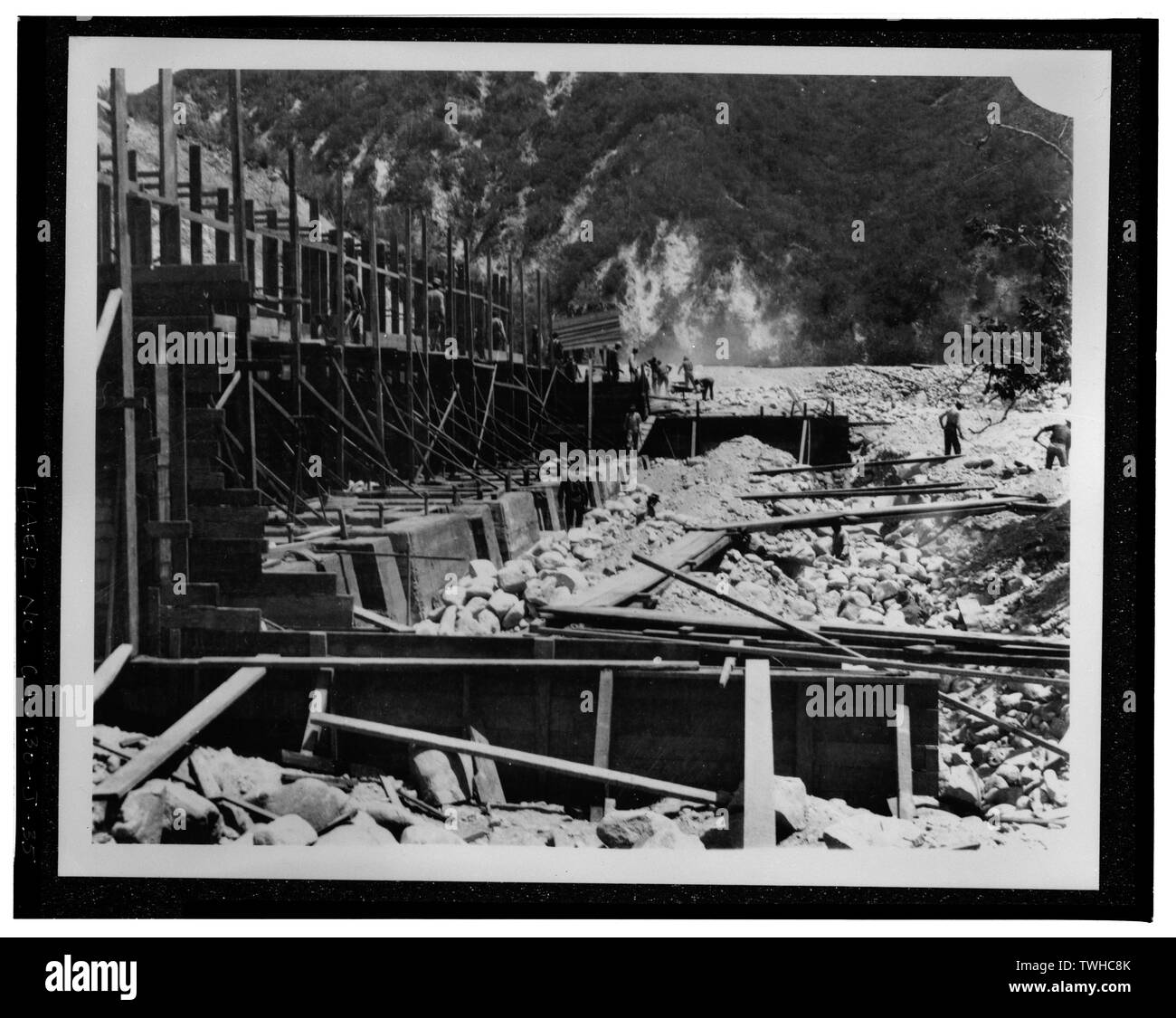 SAR-1 UNDER CONSTRUCTION, SHOWING TAILRACE AREA AND SCAFFOLDING. EEC ...