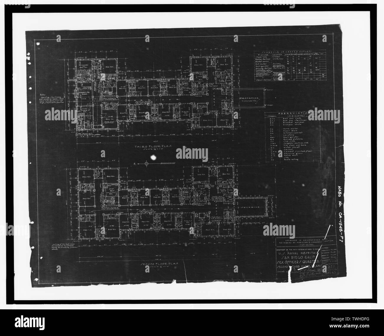 SECOND AND THIRD FLOOR PLANS, DRAWING NO. 103643 - U.S. Naval Hospital ...