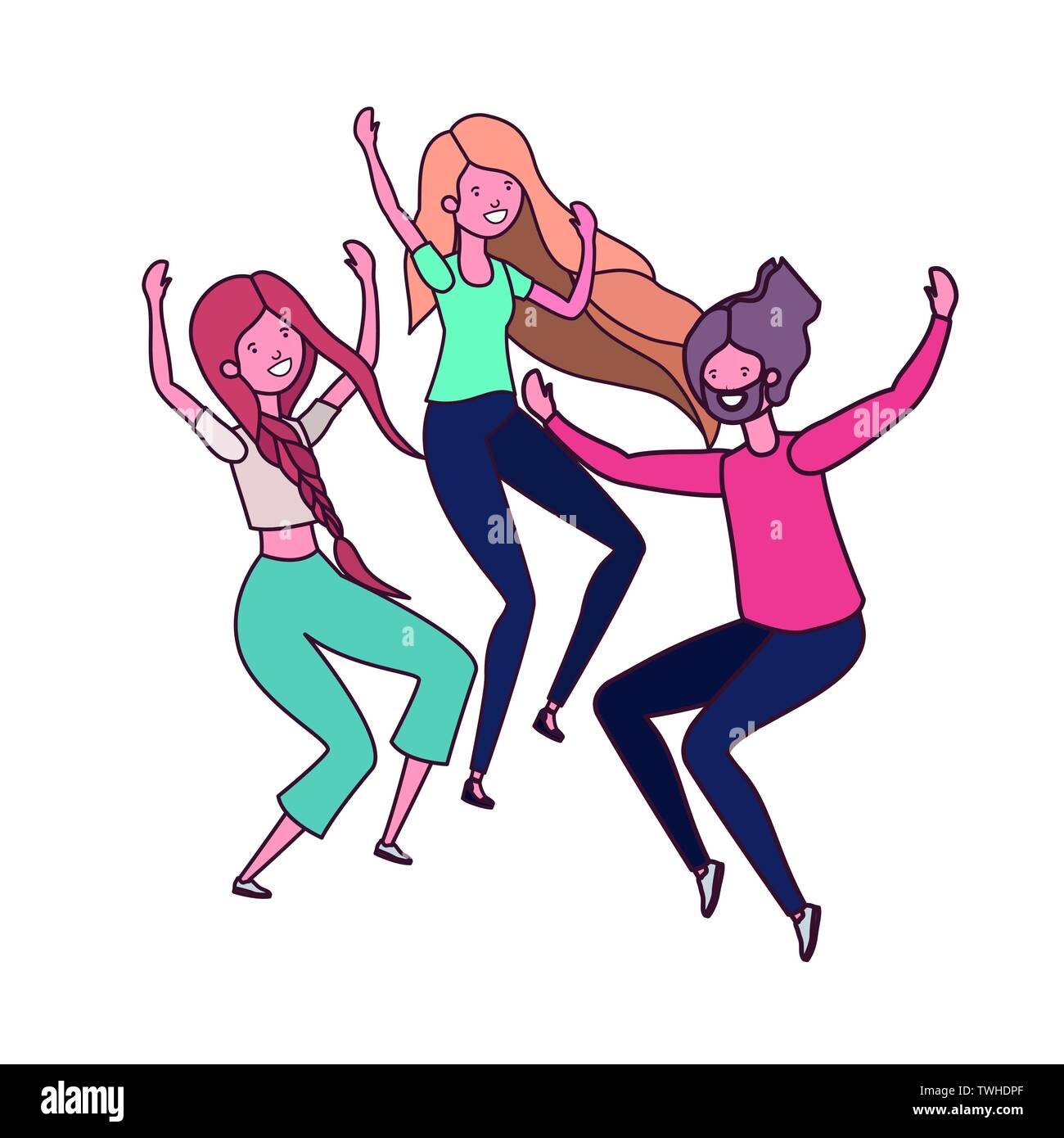 group of people dancing in white background Stock Vector Image & Art ...