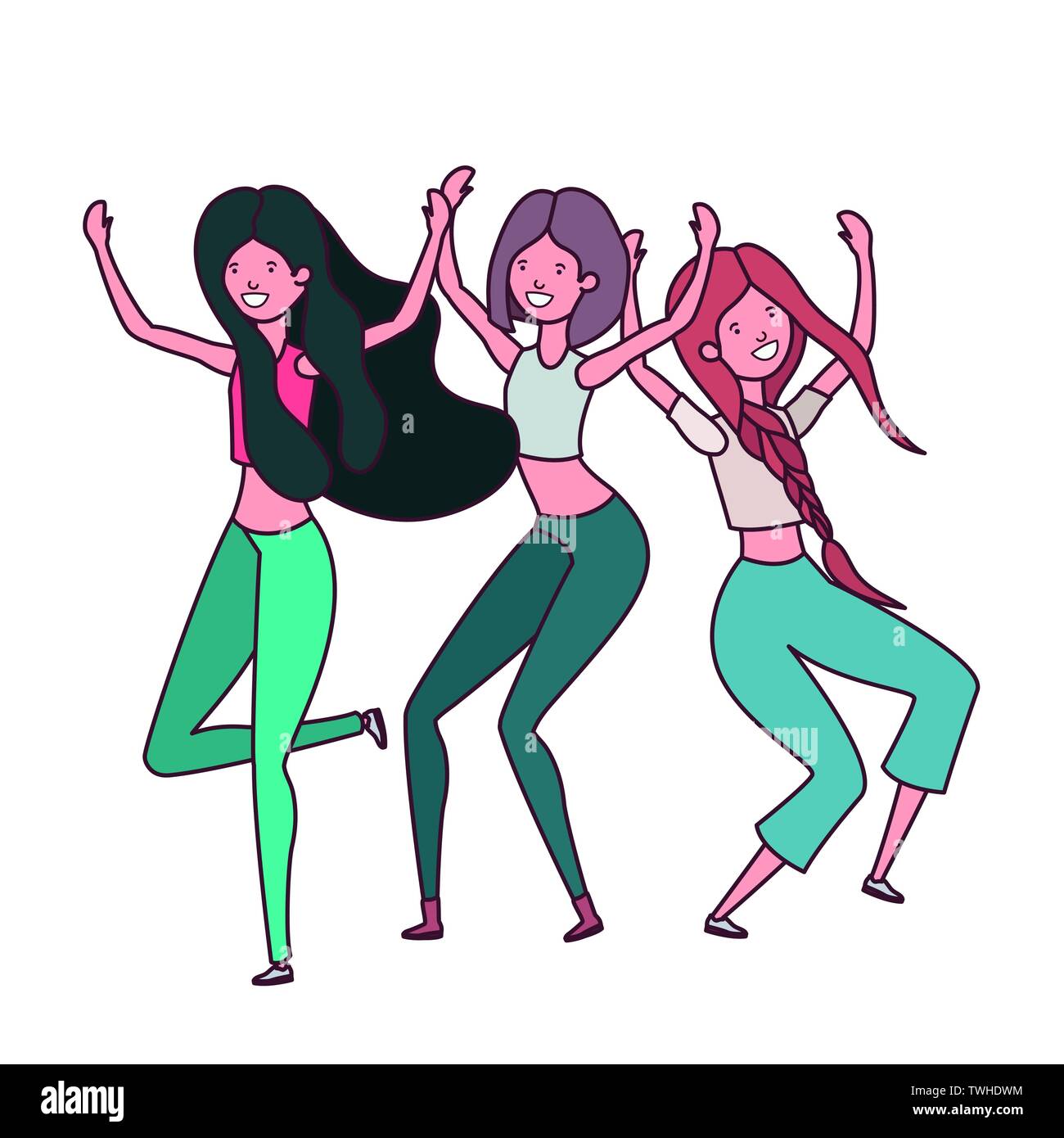 dancing women in white background Stock Vector Image & Art - Alamy