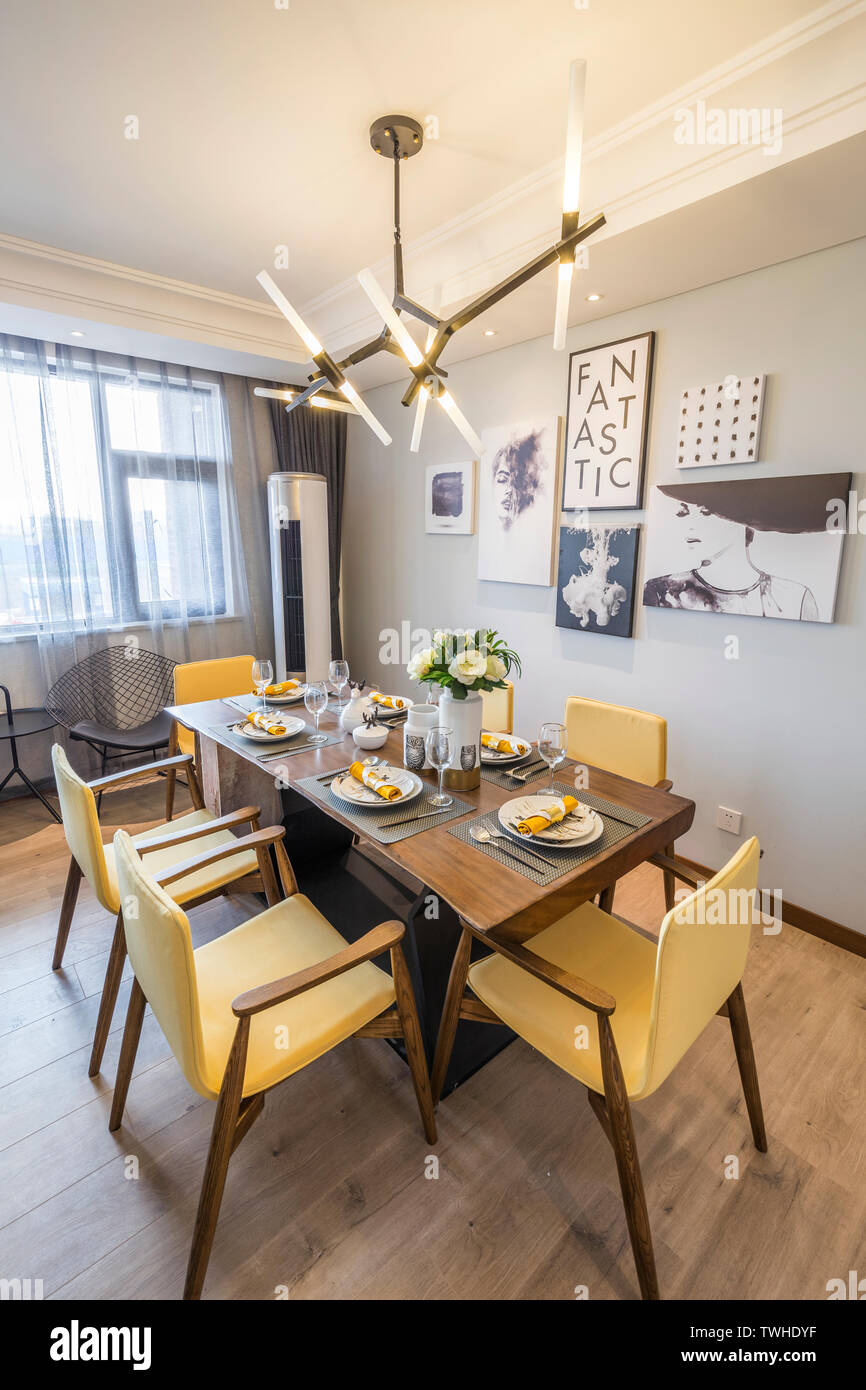 Design of Internal Space of Model Room of Modern Home Restaurant Stock ...
