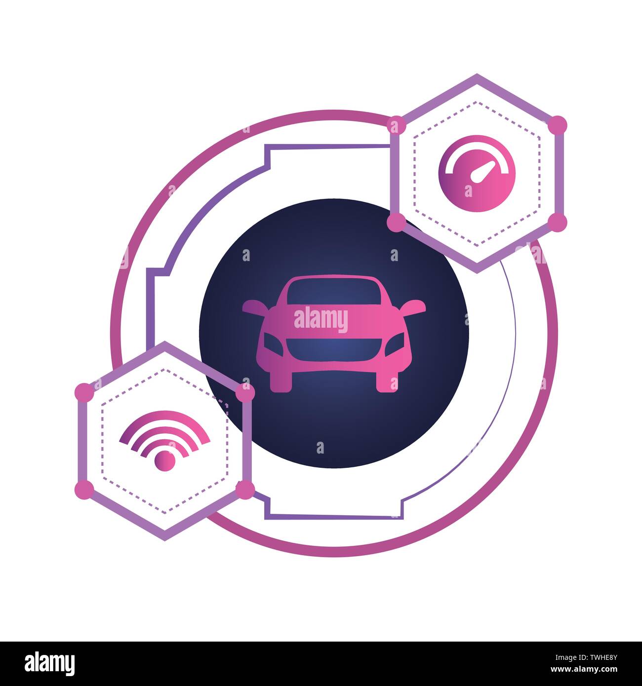 autonomous smart car vector illustration design image Stock Vector ...