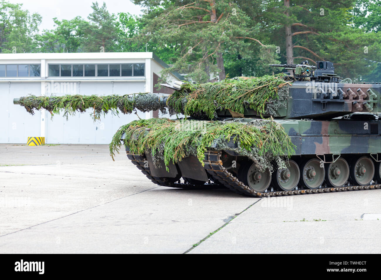 German main battle tank at a tactic demonstration Stock Photo - Alamy