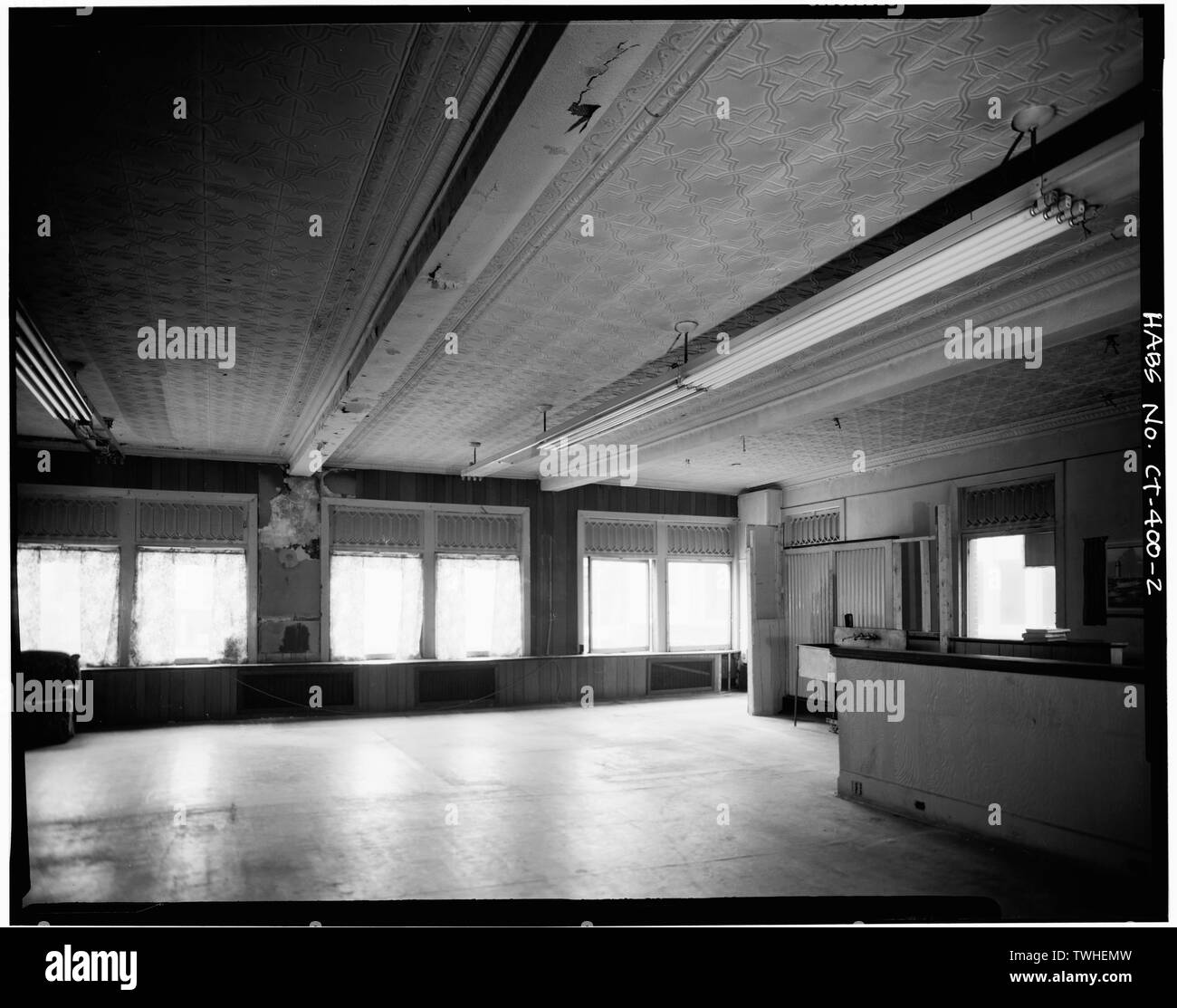 SECOND FLOOR INTERIOR, VIEW OF PRESSED METAL CEILING - 22-30 Bank ...