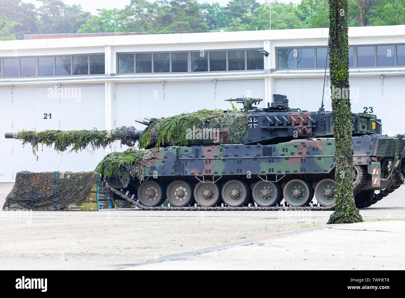 AUGUSTDORF / GERMANY - JUNE 15, 2019: German main battle tank Leopard ...