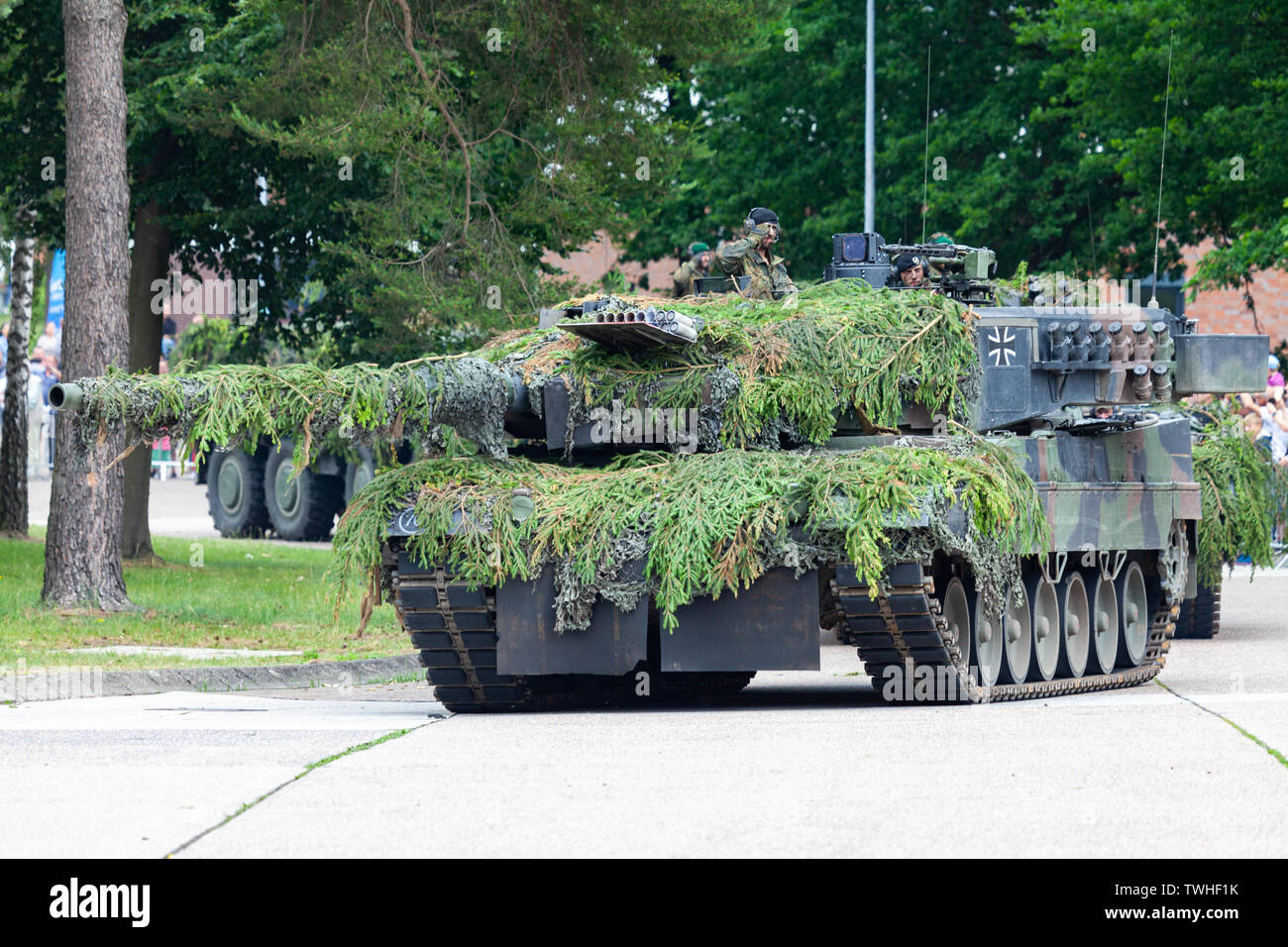 AUGUSTDORF / GERMANY - JUNE 15, 2019: German main battle tank Leopard ...