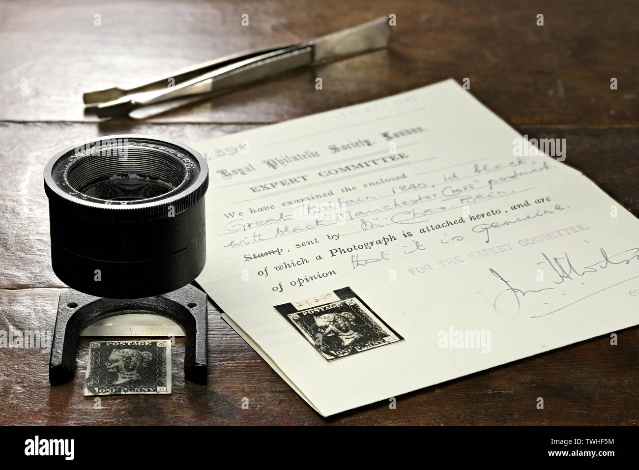 Plate 5 Penny Black with Royal Philatelic Society certificate. It is ... Plate 5 Penny Black with Royal Philatelic Society certificate. It is ...