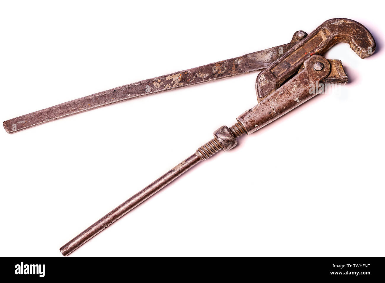 Old plumbing key isolated on white background Stock Photo - Alamy