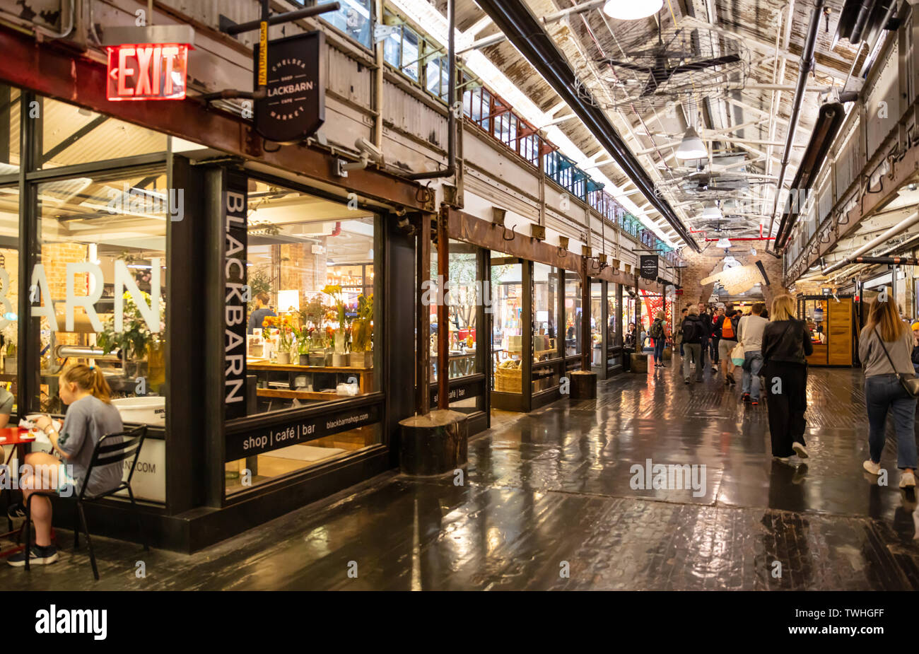 Entrance to food hall and retail shops hi-res stock photography and ...