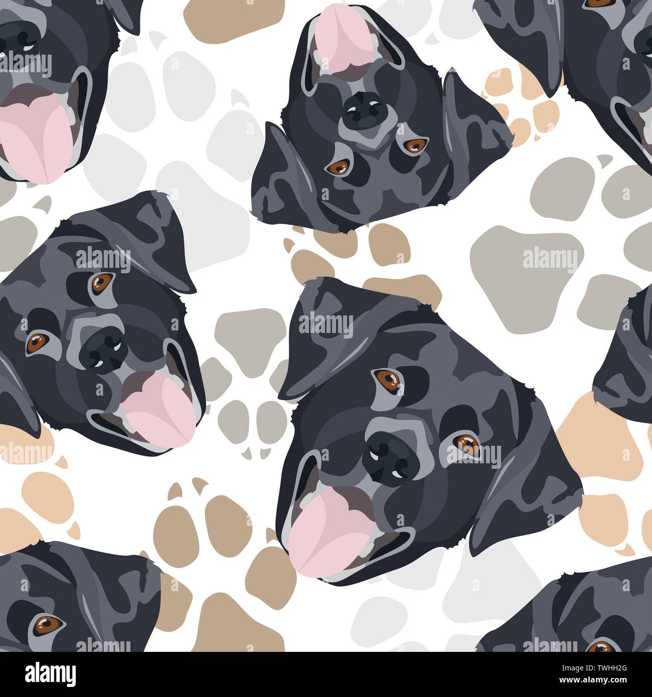 Smiling black labrador dog Stock Vector Images - Alamy