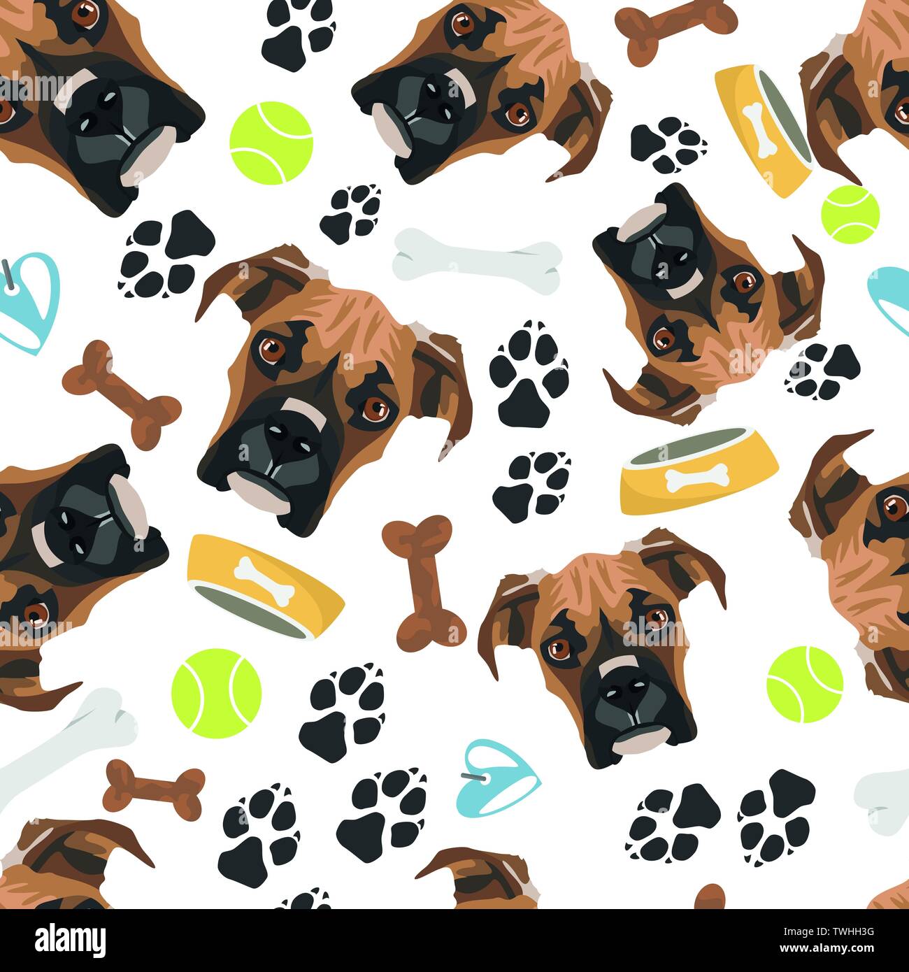Boxer Dog Silhouette Pattern