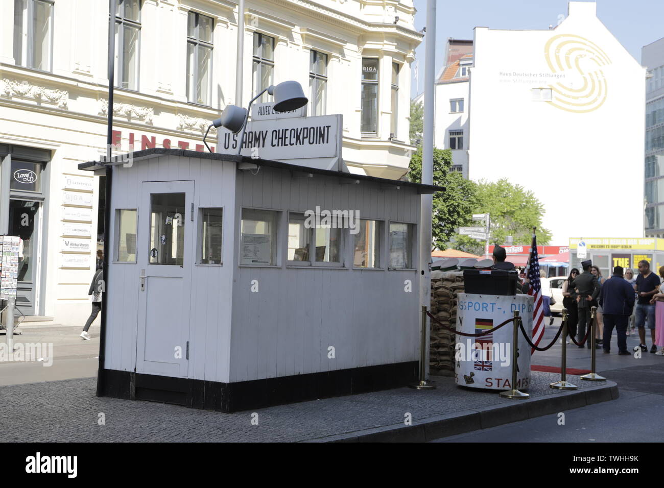 Checkpoint Charlie in Berlin, Germany. The point where people went from ...