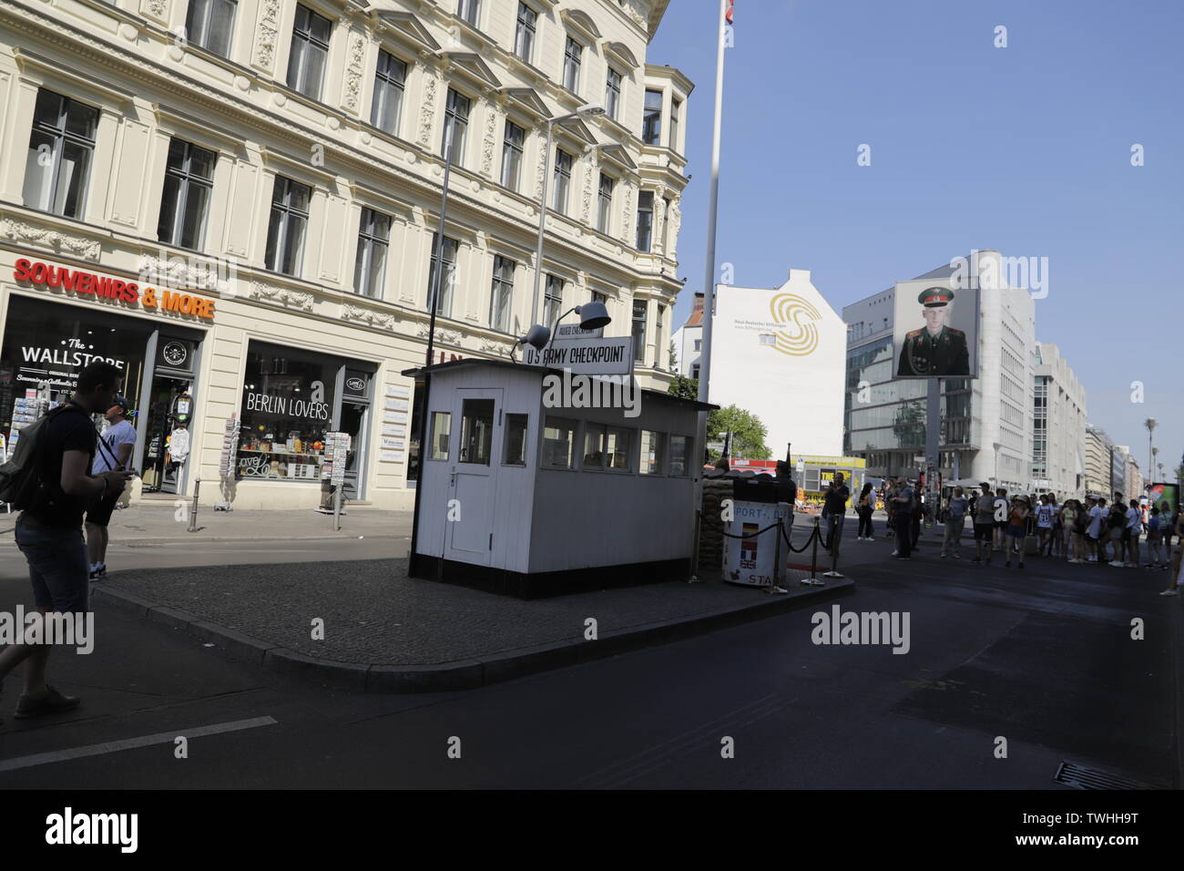 Checkpoint Charlie in Berlin, Germany. The point where people went from ...