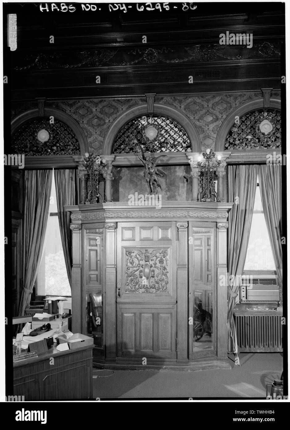 SECOND FLOOR, EIGHTH COMPANY ROOM, DETAIL OF CABINET, WEST WALL ...