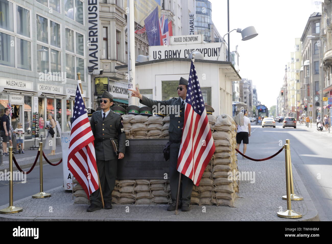 Checkpoint Charlie in Berlin, Germany. The point where people went from ...