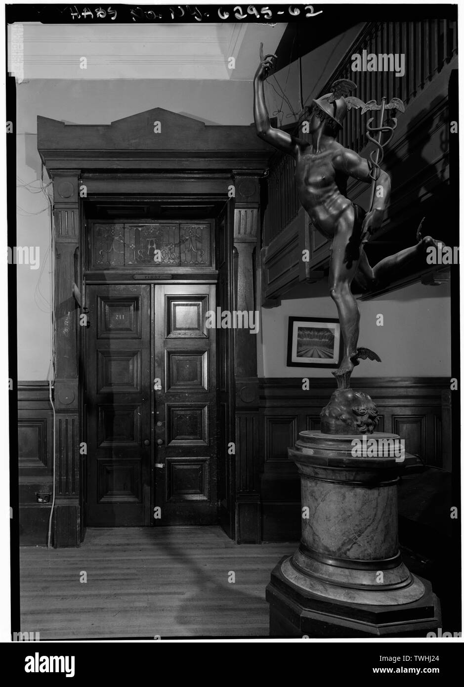 SECOND FLOOR, MAIN HALLWAY, SOUTH END, DETAIL SHOWING FIRST COMPANY ...